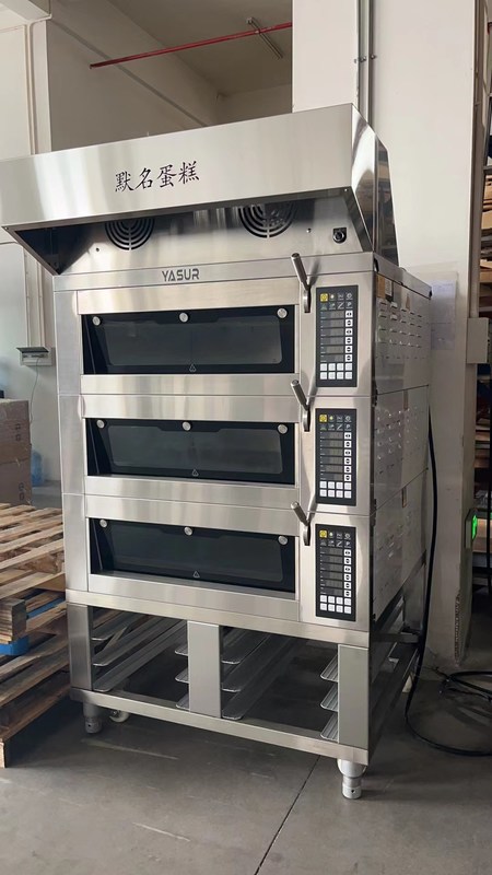 16.5kw 18x26 3 Deck Electric Baking Oven 9 Tray Commercial Deck Oven ...